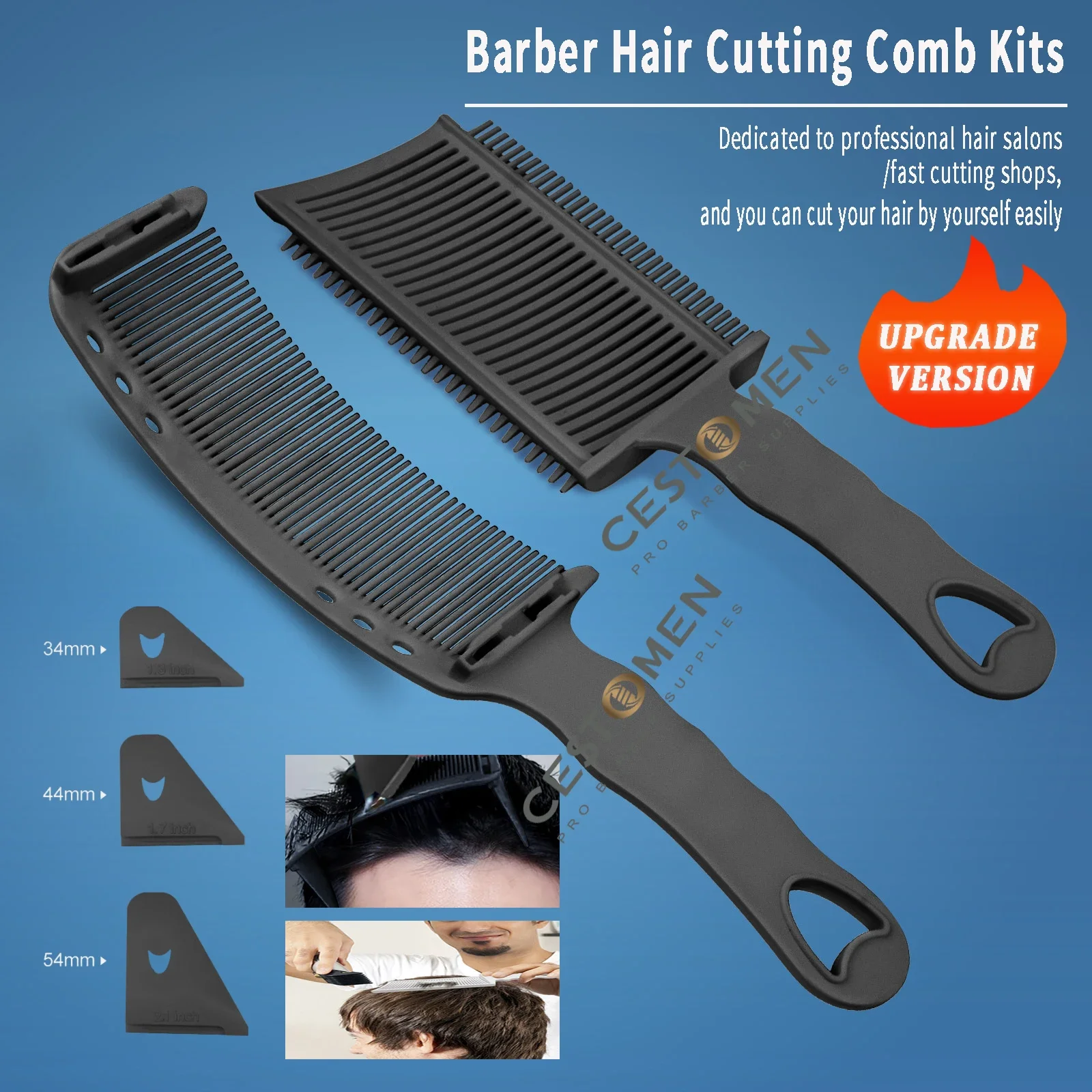 Upgrade Barber Fading Hair Cutting Combs Arc Design Curved Positioning ...