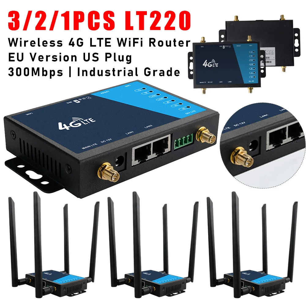 3/1PCS EU Version US Plug Wireless 4G LTE Router With SIM Card Slot ...
