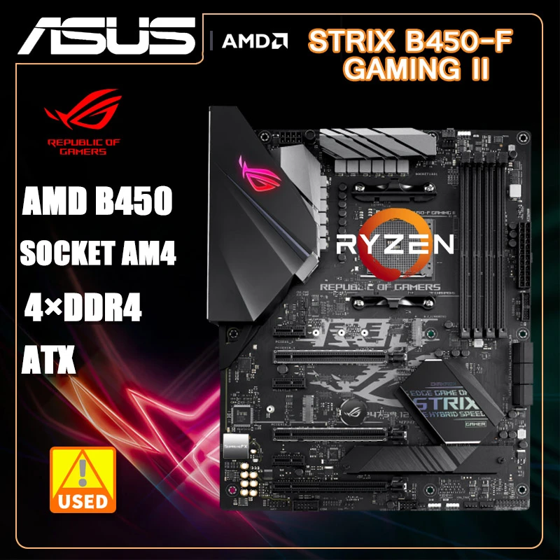 B450m B450 Motherboard Asus Rog Strix B450-f Gaming Ii Motherboard Am4 ...