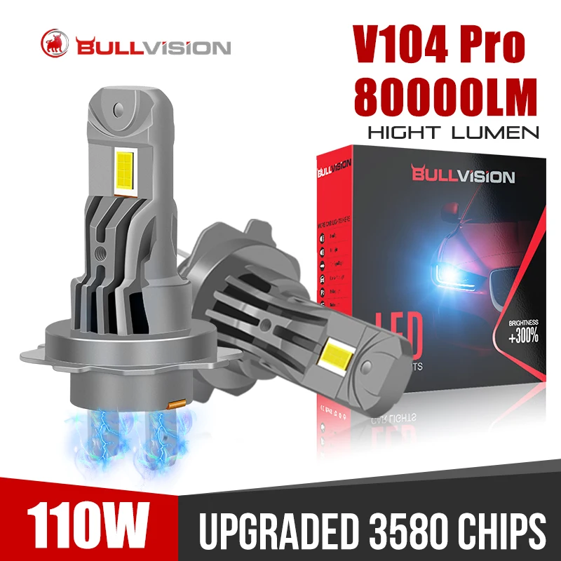 80000LM-110W-H7-LED-Headlight-Turbo-LED-Head-Lamp-Bulbs-High-Power-H7 ...