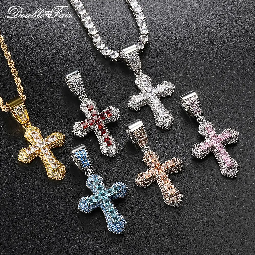 Homme-Iced-Out-Tennis-Cross-Pendant-Necklace-for-Men-Women-Hip-Hop-AAA ...