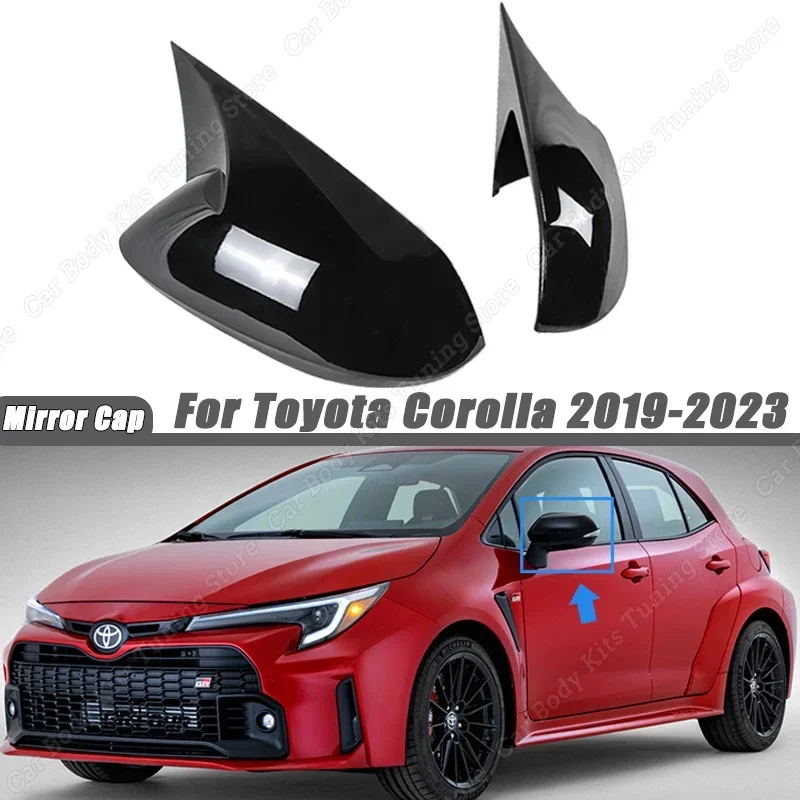For-Toyota-Corolla-2019-2020-2021-2022-2023-Gloss-Black-Side-Rearview ...
