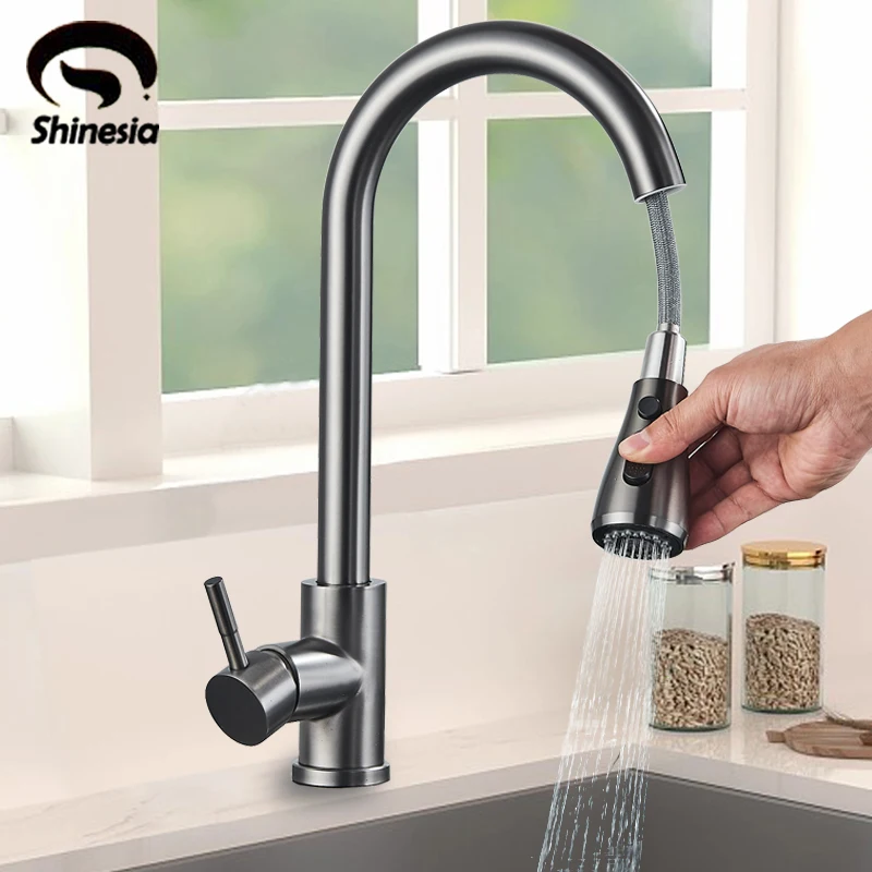 Shinesia-Pull-Out-Gourmet-Kitchen-Faucets-Brass-Kitchen-Sink-Faucet ...
