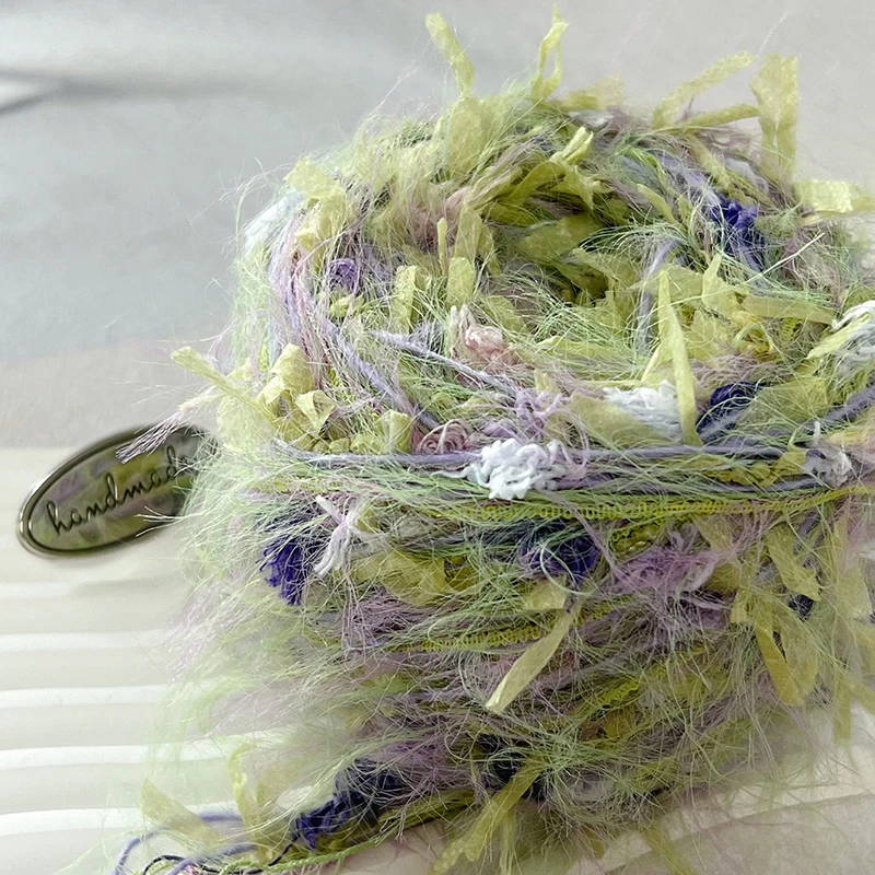 Full-blown Flowers Fancy Yarn For Knitted Handbag Crafts Elegant Soft ...