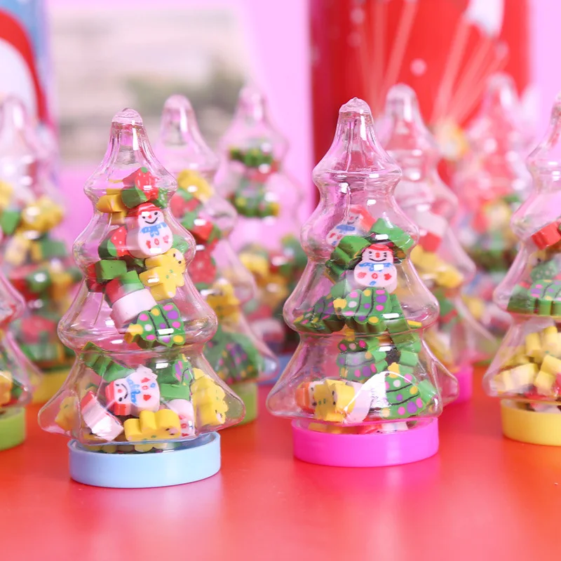 2-Bottles-Cute-Cartton-Christmas-Tree-Rubber-Eraser-Art-School-Office ...