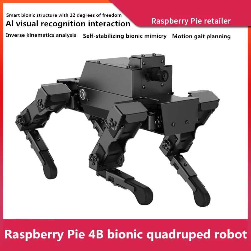 Raspberry-Pie-4B-Quadruped-Bionic-Robot-12-DOF-Mechanical-Dog-AI-Visual ...