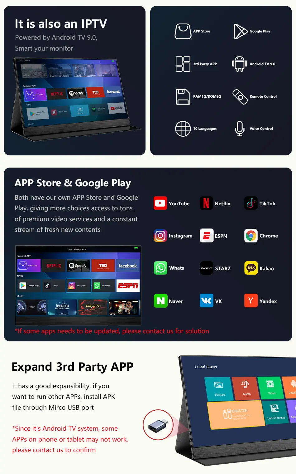 15.6 Fhd Ips Battery Touch Wireless Android Smart Portable Monitor App ...