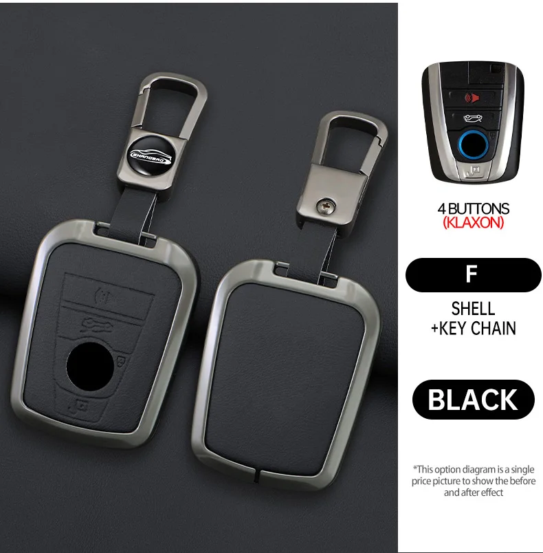 Car Zinc Alloy Leather Key Case Holder Cover Chain For BMW I3 I8 Series ...