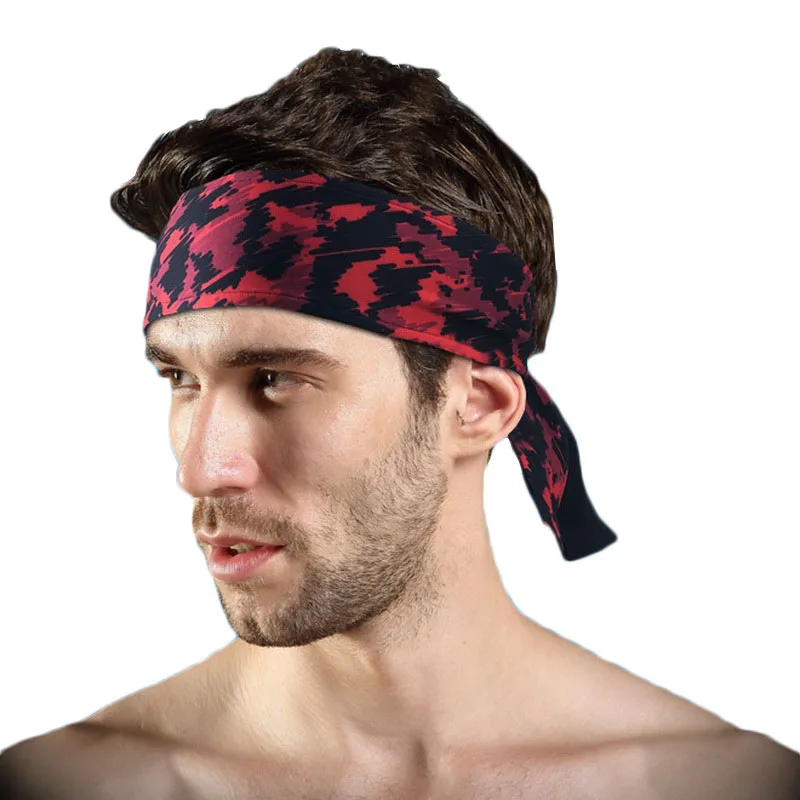 Camouflage Adjustable Sport Headband Tennis bandana Head Sweat Band gym ...
