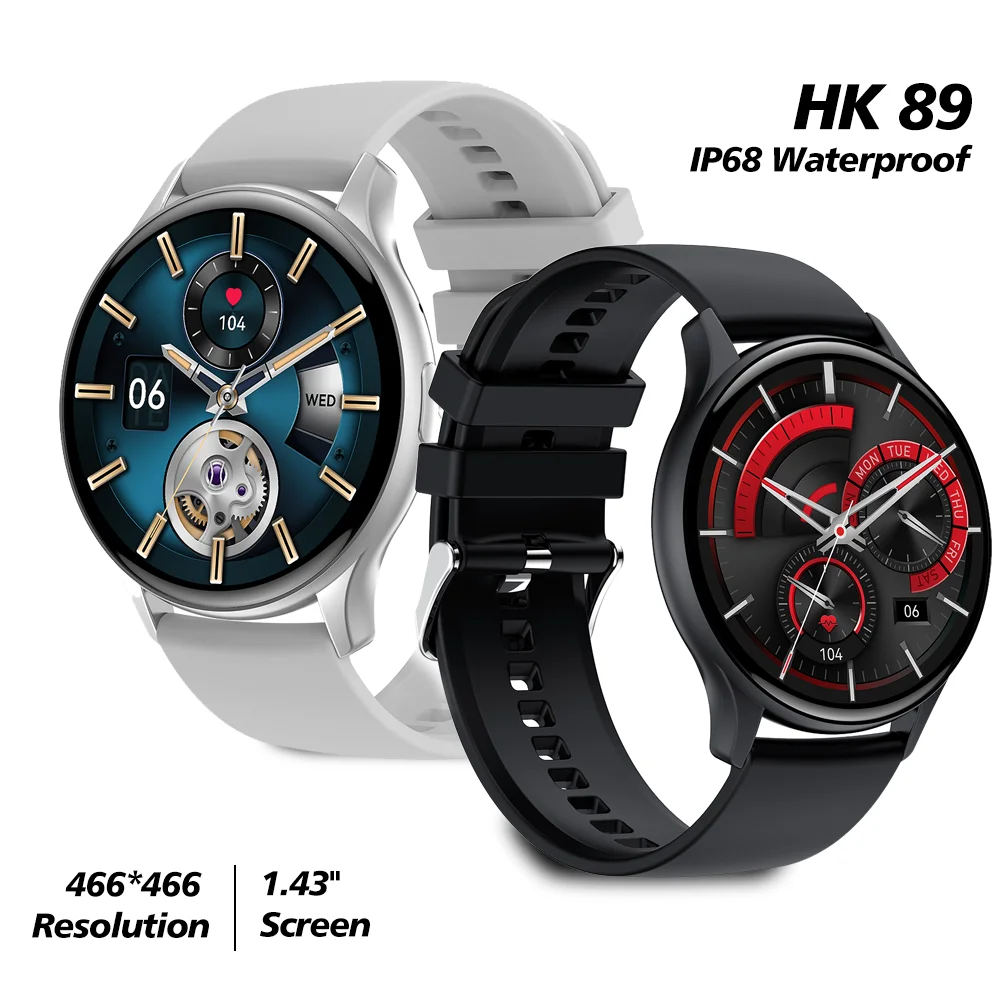 NFC HK89 Smart Watch AMOLED Touchscreen Waterproof Answer Call Health ...