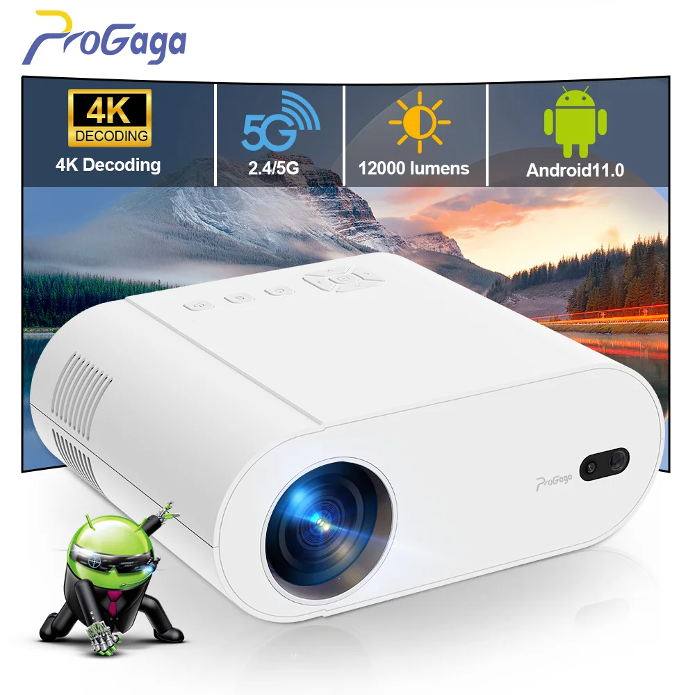 Progaga-Projetor-de-Foco-Auto-Keystone-Android-11-Home-Theater-Movie ...