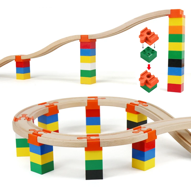 10pcs-Wooden-Train-Track-Accessories-Plastic-Building-Blocks-Adapter ...