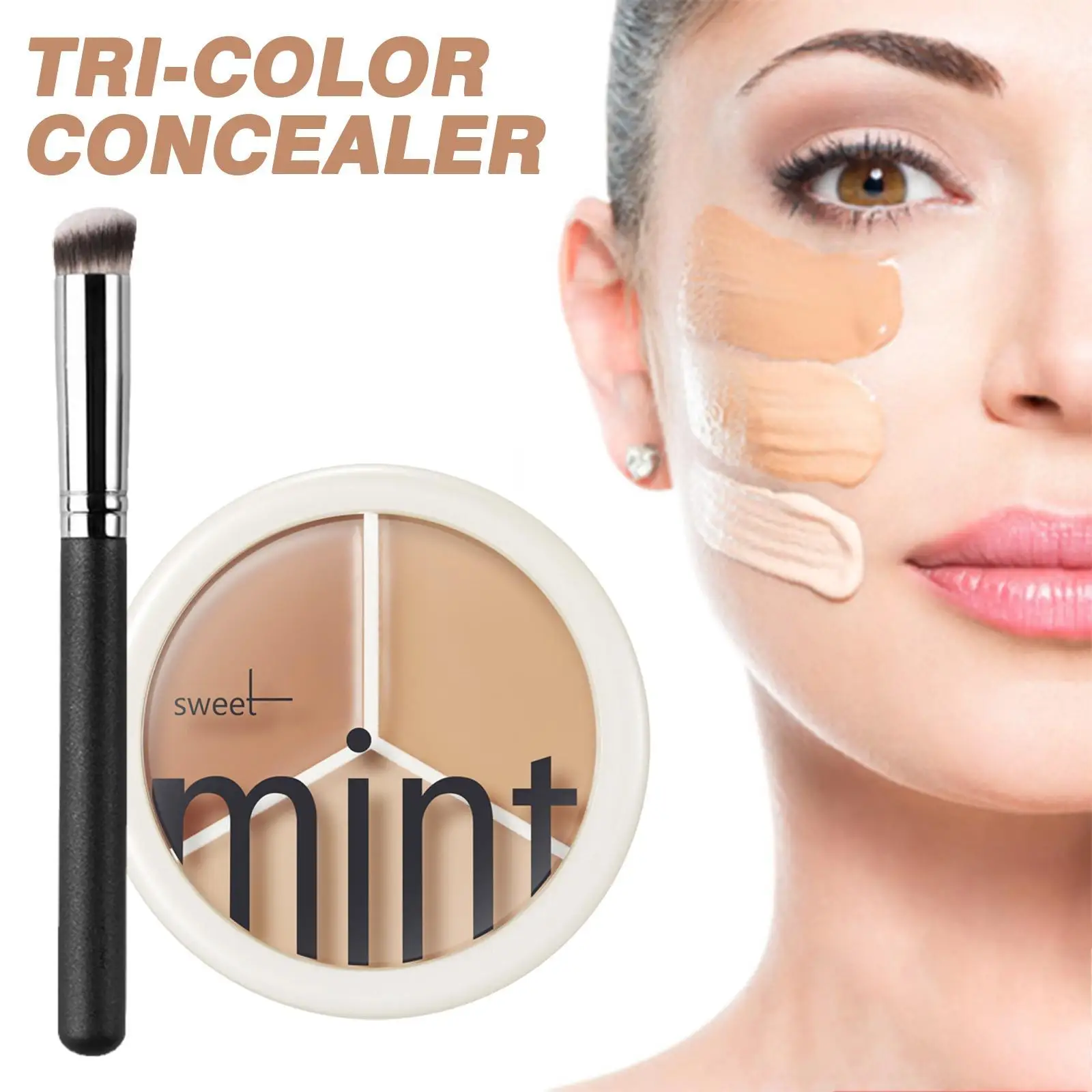3-color Concealer Palette Cream Covers Acne Marks Dark Circles ...