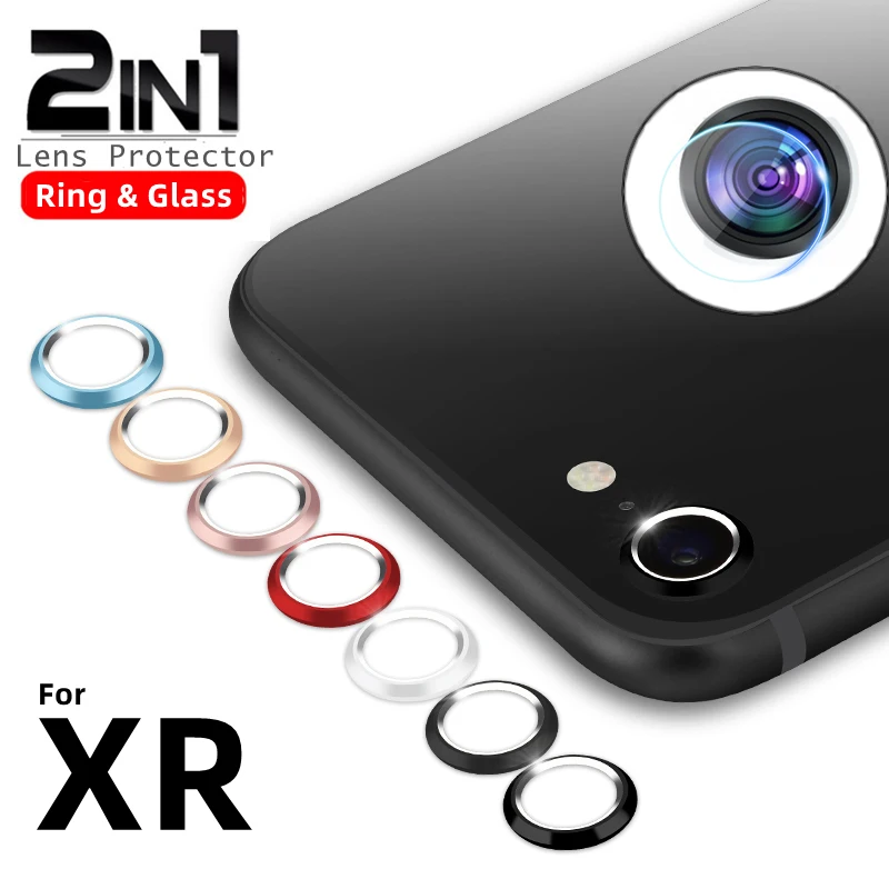 For iPhone XR Back Rear Camera Lens Case Ring 2 IN 1 Aluminun Alloy ...