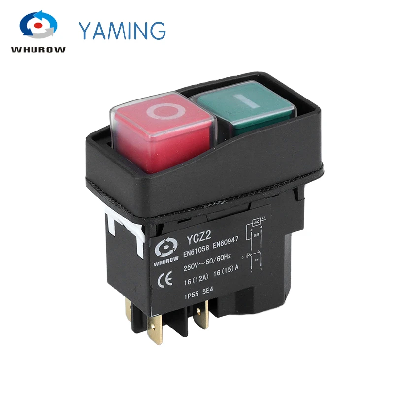 Electromagnetic Switch 5 Pin Momentary(reset) On Off Red/green Push ...
