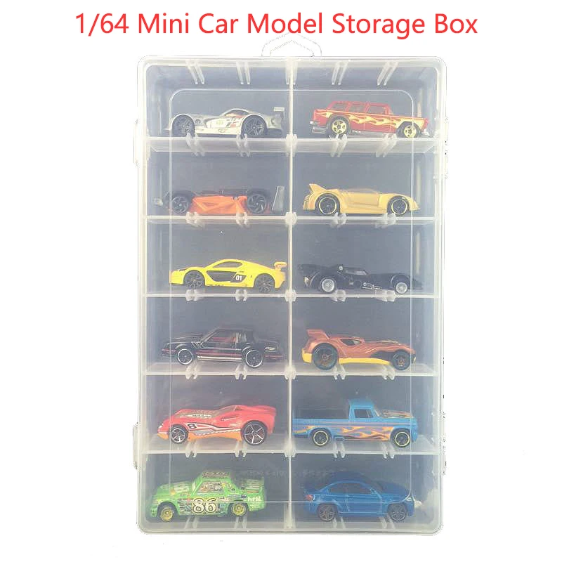 1-64-Car-Parts-Dustproof-Storage-Box-12-Grid-Adjustable-Baffles-Crystal ...