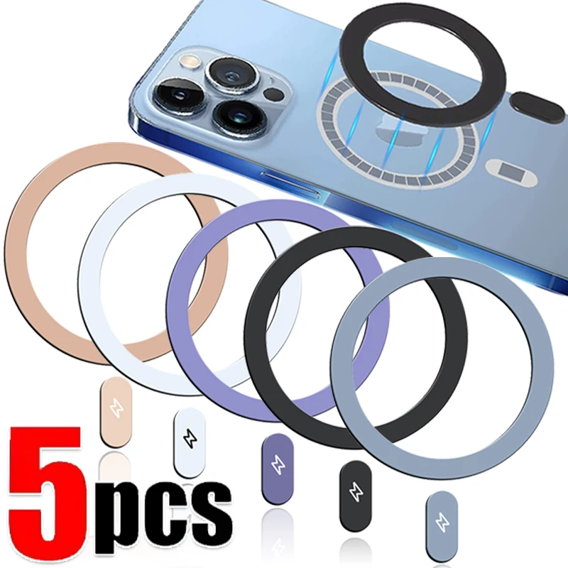 5-1Pcs Universal Metal Plate Ring for Magsafe Magnetic Wireless Charger ...