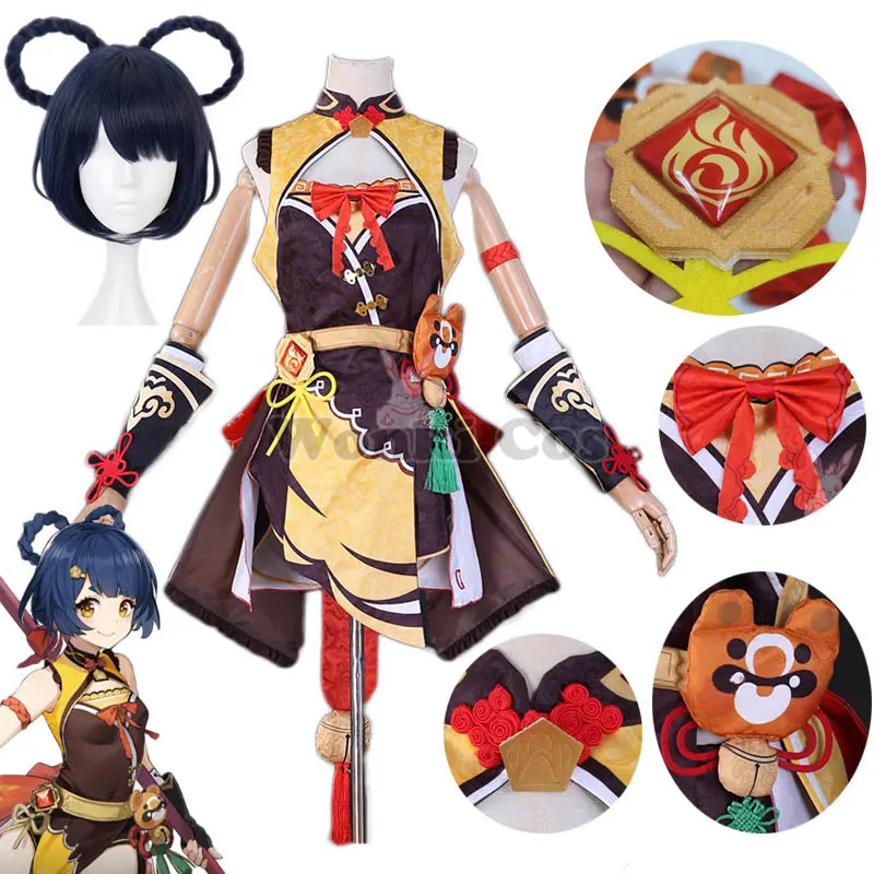 Game Genshin Impact Cosplay Xiangling Cosplay Costume Xiang Ling Wig ...