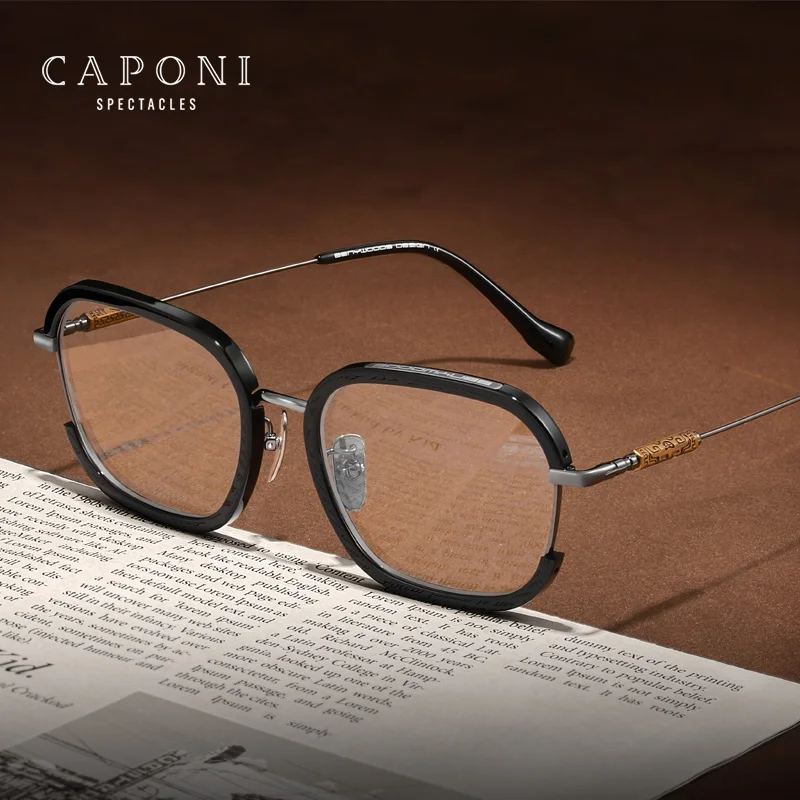 CAPONI-Vintage-Men-s-Glasses-Frame-100-Titanium-Acetate-Popular ...