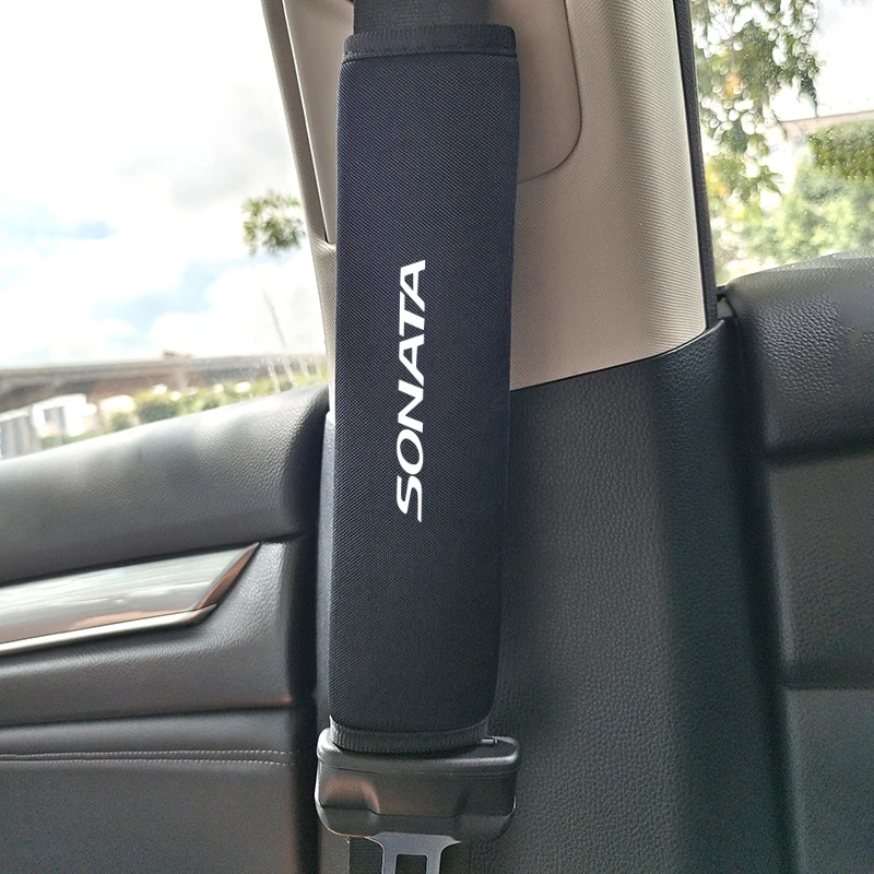 현대 소나타 자동차 안전 벨트 어깨 패드 커버 2 개, DN8 EF NF YF LF 2022 2021 2020 2019 2018 2017 1998 2023 액세서리 ...