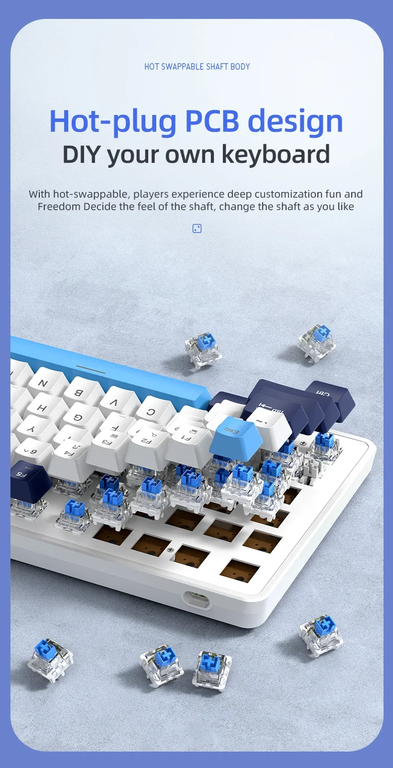 75% Mechanical Keyboard: Hot Swappable, RGB Backlit, 82 Keys