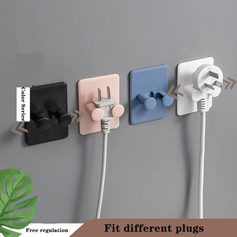 5Pcs-Wall-Storage-Hook-Punch-free-Plug-Socket-Holder-Kitchen-Stealth ...