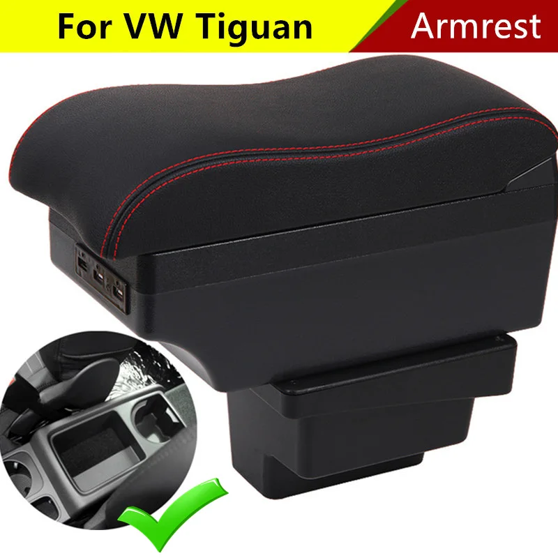 Armrest Box for For Volkswagen VW Tiguan Leather Arm Rest Center ...