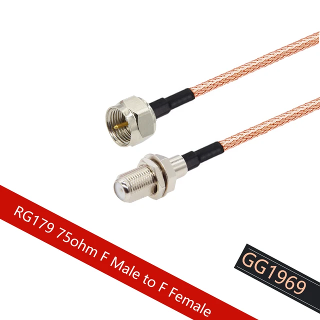 1pc RG179 Cable 75 Ohm F Male Plug to F Male Plug Connector Cable RF ...