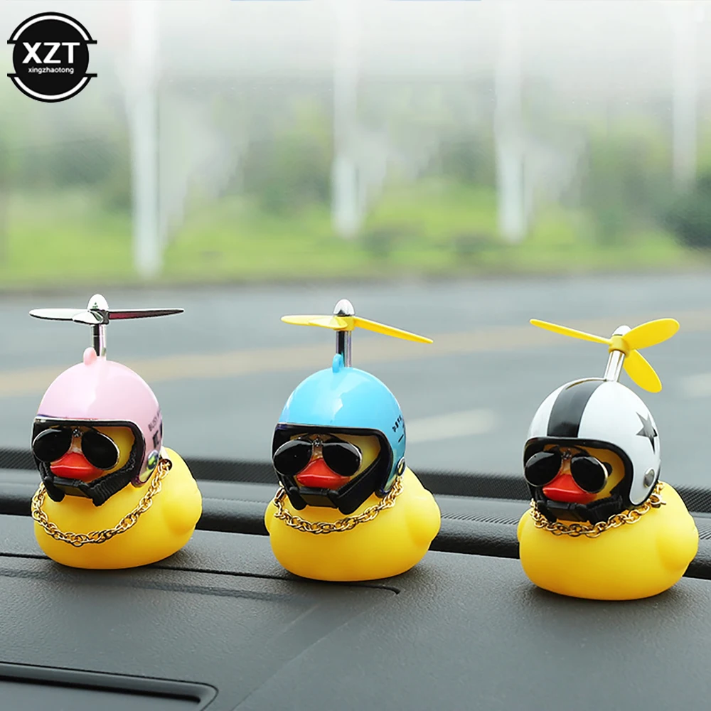 Car-Cute-Little-Yellow-Duck-Helmet-Decoration-Ornaments-Propeller ...