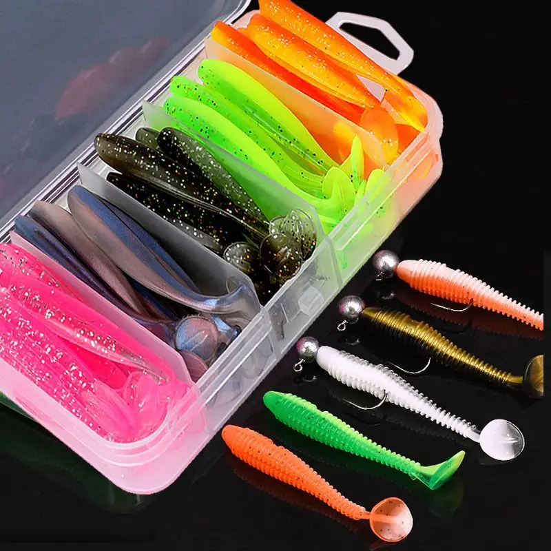 Fishing-Soft-Lure-Worm-With-Box-Silicone-Bait-Swimbait-Streamer-Sea ...
