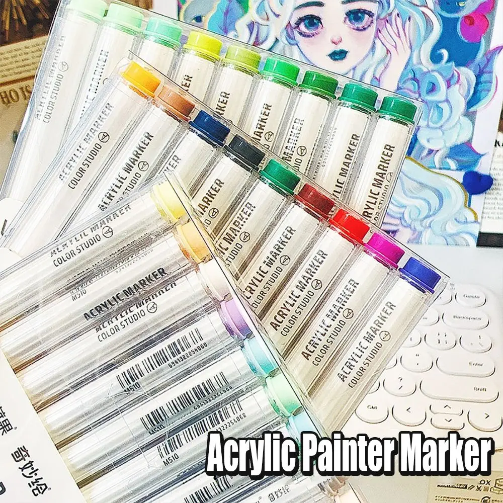 9-Colors-Marker-Pen-Art-Stationery-Stackable-Color-Acrylic-Pen-Drawing ...
