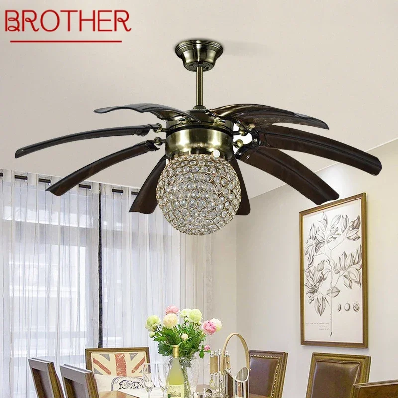 BROTHER-Nordic-LED-Fan-Light-American-Vintage-Restaurant-Living-Room ...