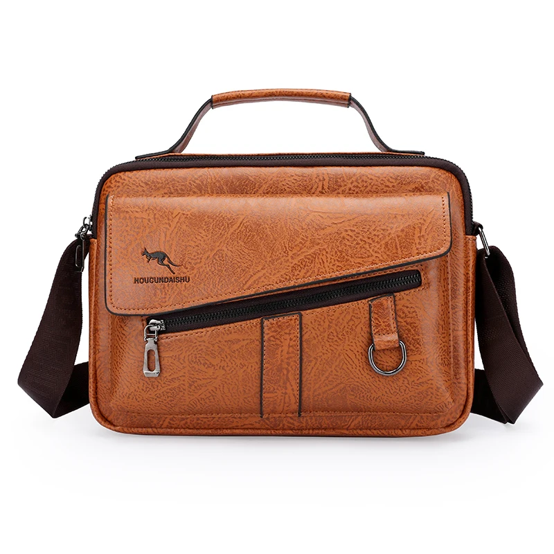 Kangaroo Brand Men Shoulder Bag Leather Messenger Bag For Men Office ...