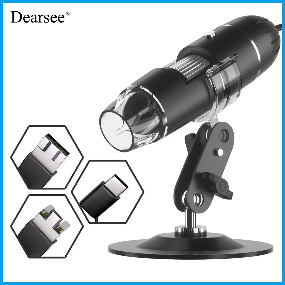 1600X HD Digital Microscop 3in1 Type-c usb microscope 1080P Portable ...