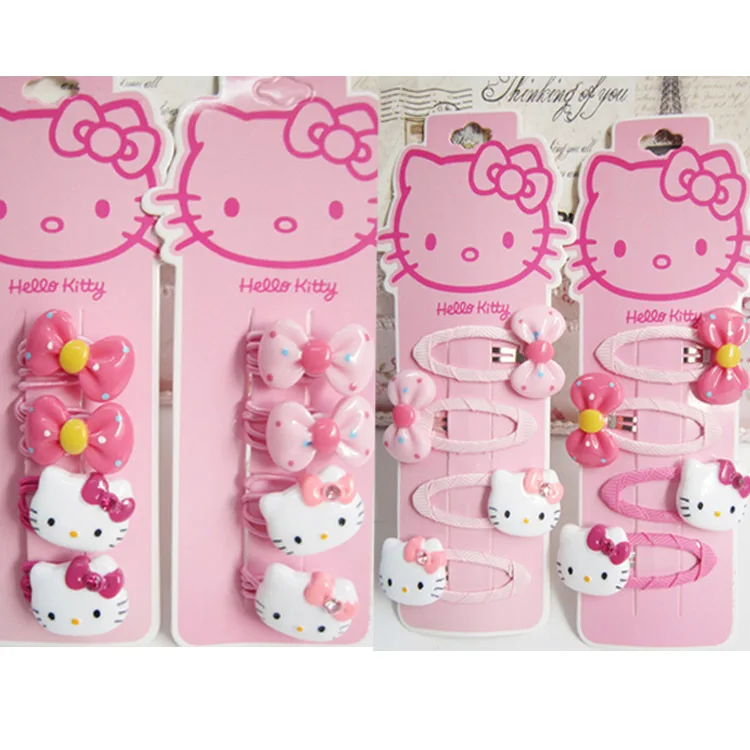 4pcs-Sanrio-Hello-Kitty-Children-s-Hairpin-Hair-Rope-Rubber-Band-Hair ...