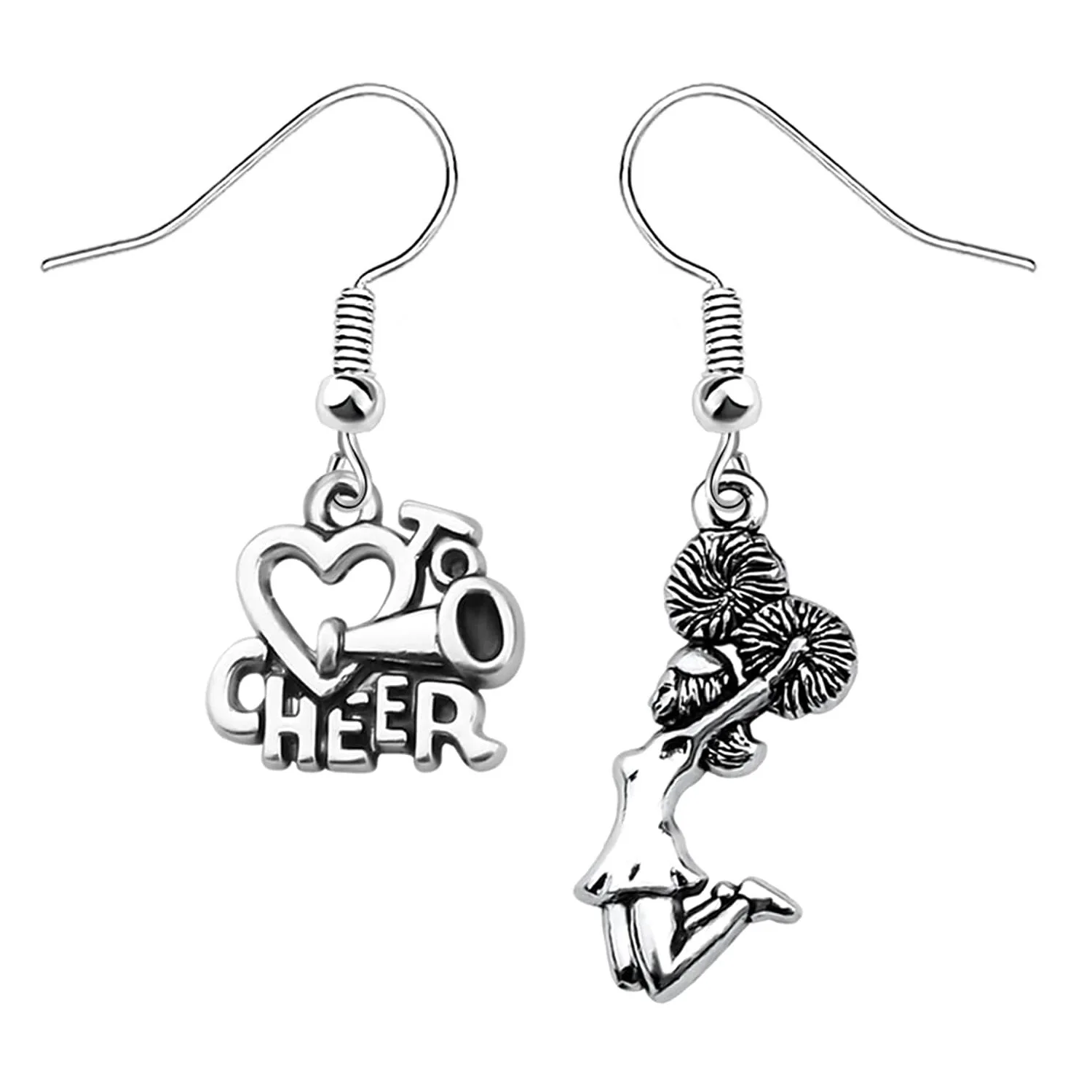 Cheerleading Earrings Student Sport I Love To Cheer Girl Women Jewelry ...
