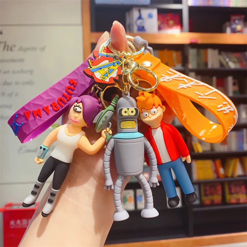 Anime Kawaii Futurama Figure Pendant Keychain Cartoon Dolls Car Key ...