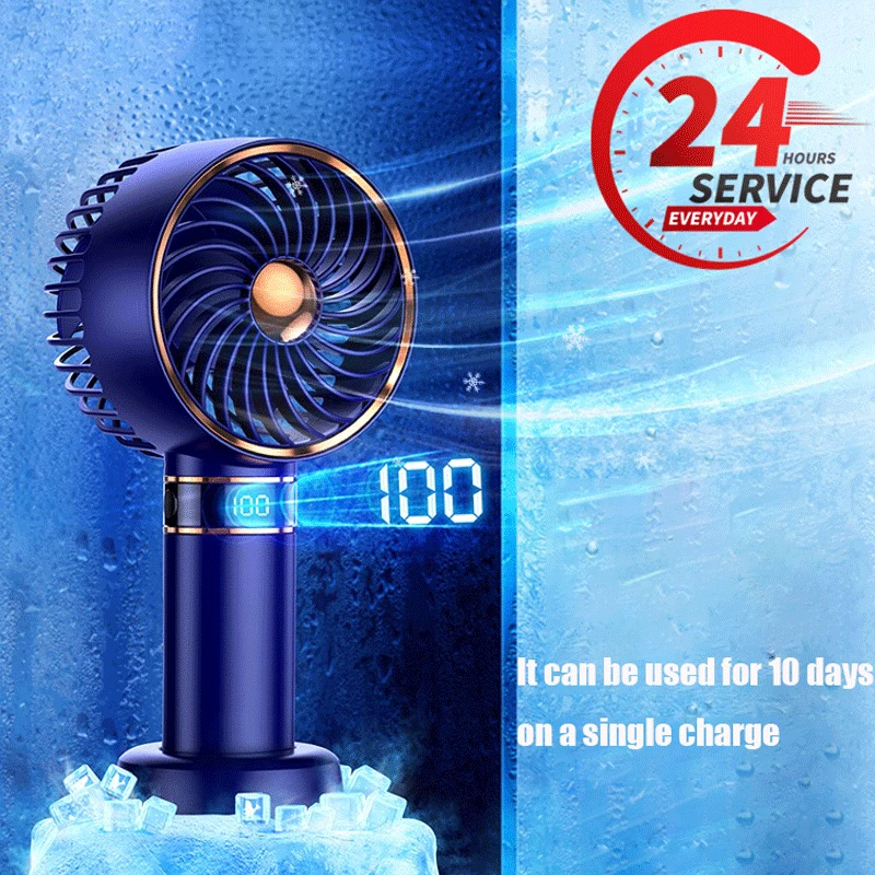 Mini Portable Handheld Electric Fan Digital Display New Usb Student ...