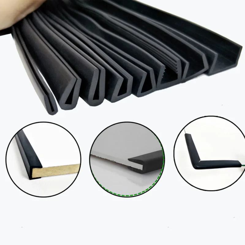 1/2/3/4/5M Black Rubber Edging Sealing Strip U-Shaped Section Seal Edge ...