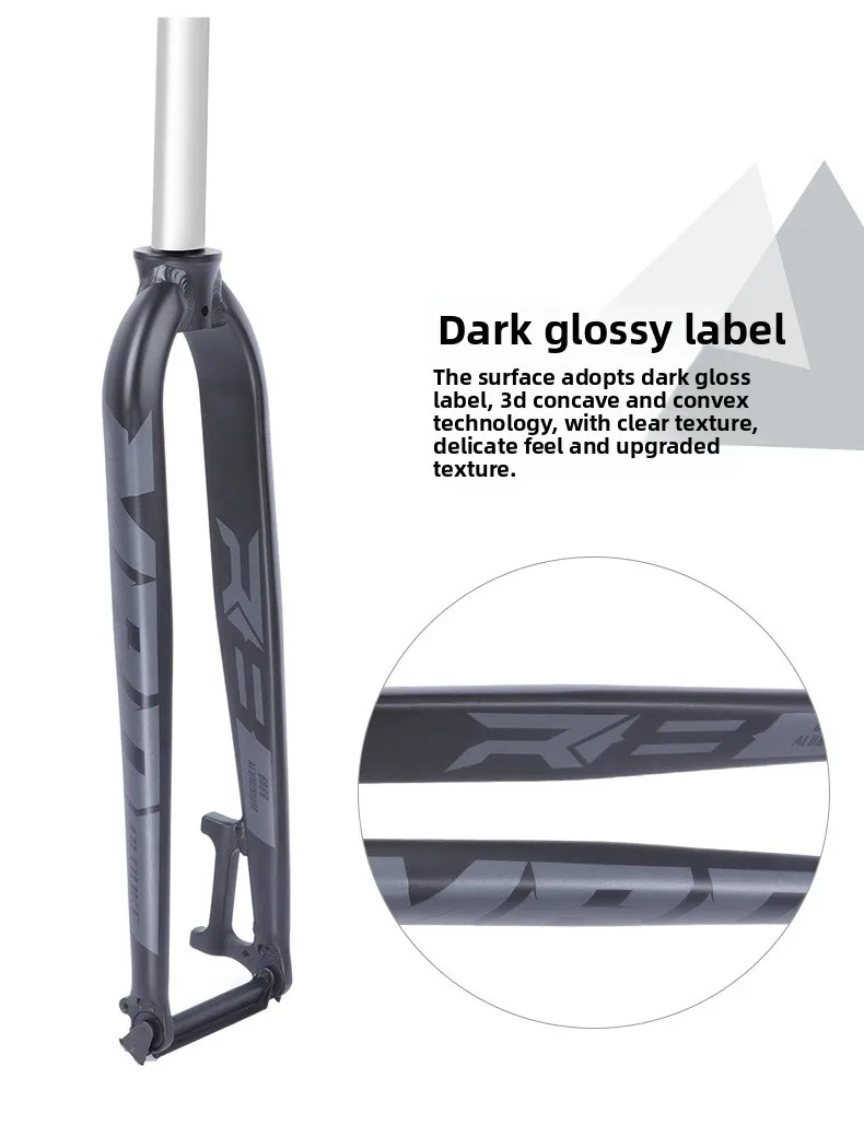 BLOOKE Сверхлегкая жесткая вилка MTB 26/27,5/29 дюймов матовый черный/серый/переливающийся ...