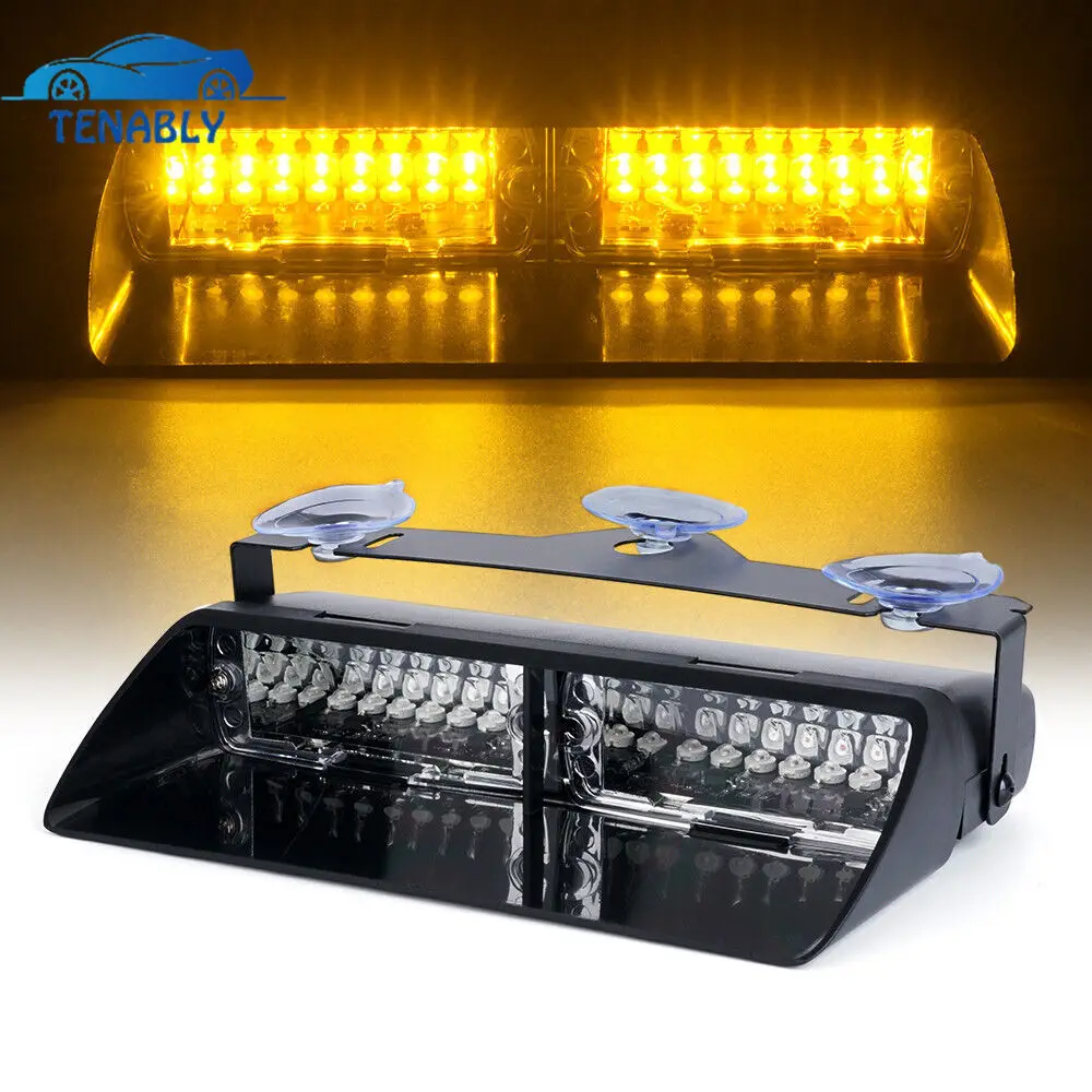 Car Windshield Led Emergency Strobe Light 12v Amber Stroboscopes SUV ...