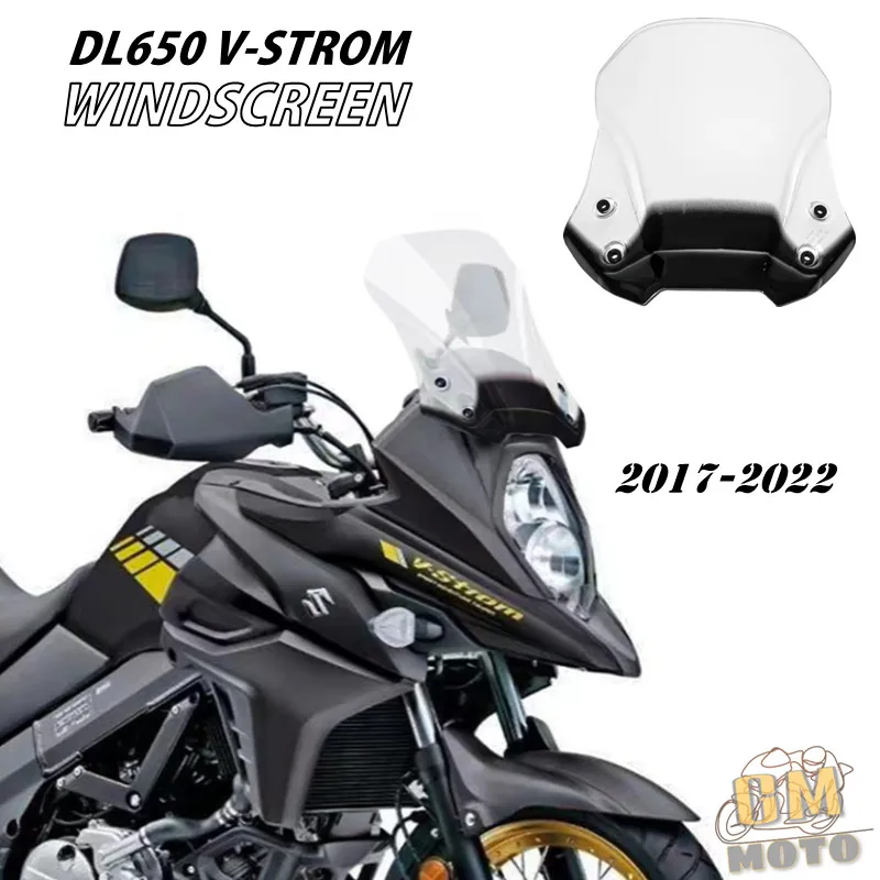 For-V-Strom-650-XT-DL650-2017-2022-Motorcycle-Windscreen-Windshield ...