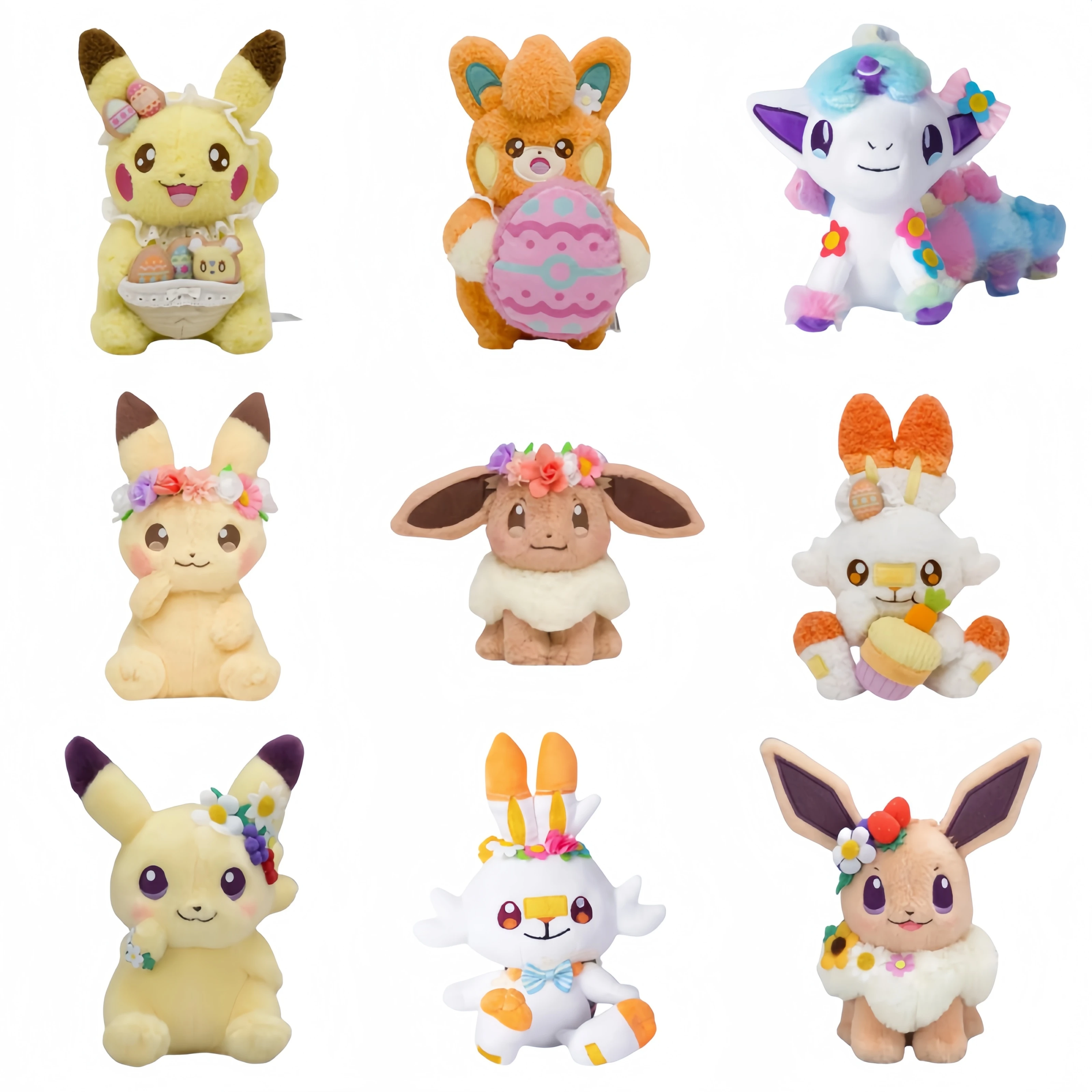 Original-Pokemon-Plush-Easter-Series-Wreath-Pikachu-Eevee-Scorbunny ...