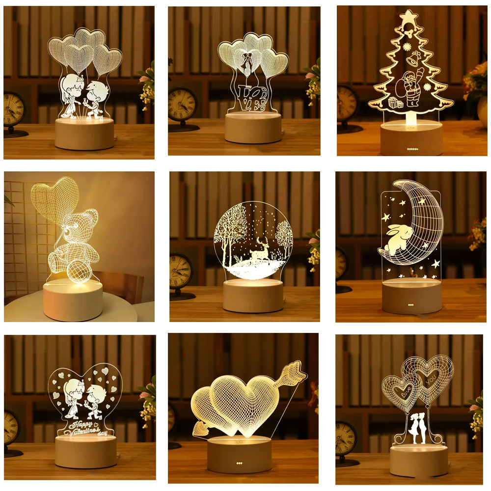 3D-Lamp-Acrylic-USB-LED-Night-Lights-Neon-Sign-Lamp-Xmas-Christmas ...
