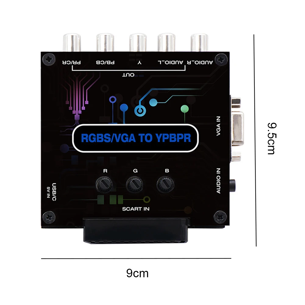 YPBPR To RGBS VGA SCART Converter Adjustable Color Brightness Video ...