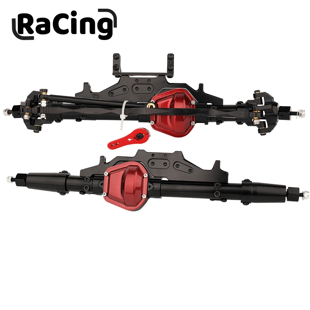 CNC-Aluminum-Complete-Front-Rear-Axle-with-Red-Diff-Cover-for-1-10-RC ...
