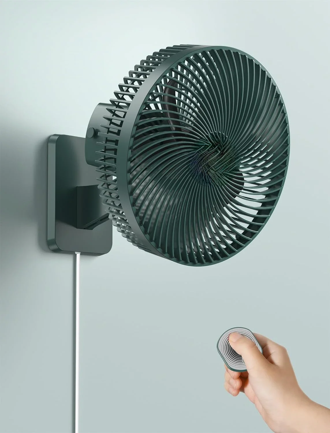 High-Powered-Oscillating-Small-Wall-Mount-Fan-with-Remote-Control-Timer ...