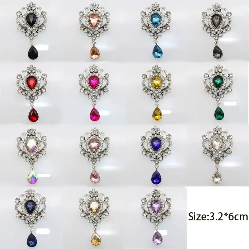 5Pcs/Lot 3.2*6cm Handmade Retro Court Style Droplet shaped Gemstone DIY ...