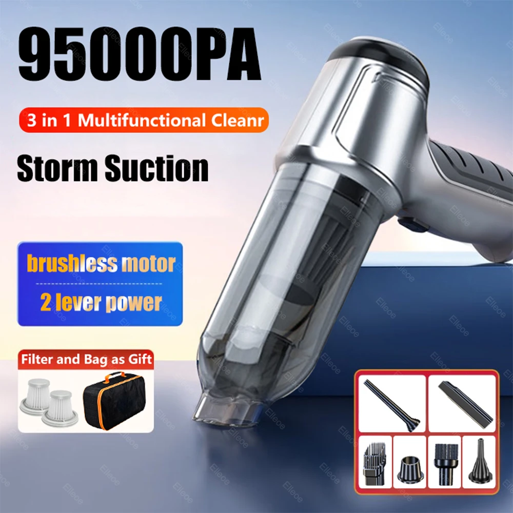 95000pa Car Vacuum Cleaner Powerful Wireless Handheld Cleaning Machine ...