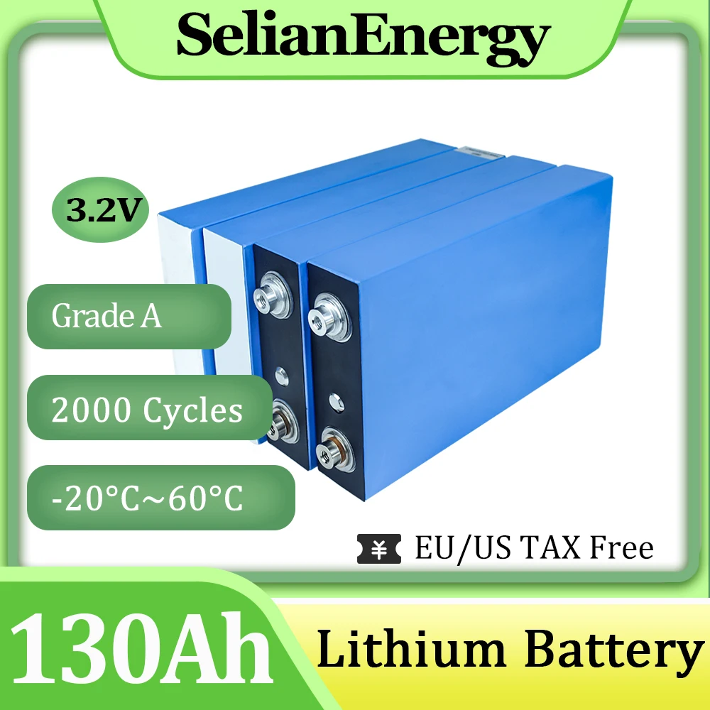 Grade-A-3-2V-LiFePO4-130Ah-Lishen-Brand-New-Rechargeable-Batteries-DIY ...
